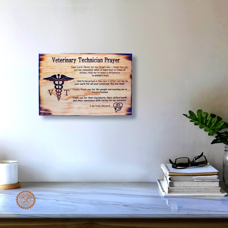 Vet Tech Prayer Plaque Veterinary Technician Appreciation | Etsy