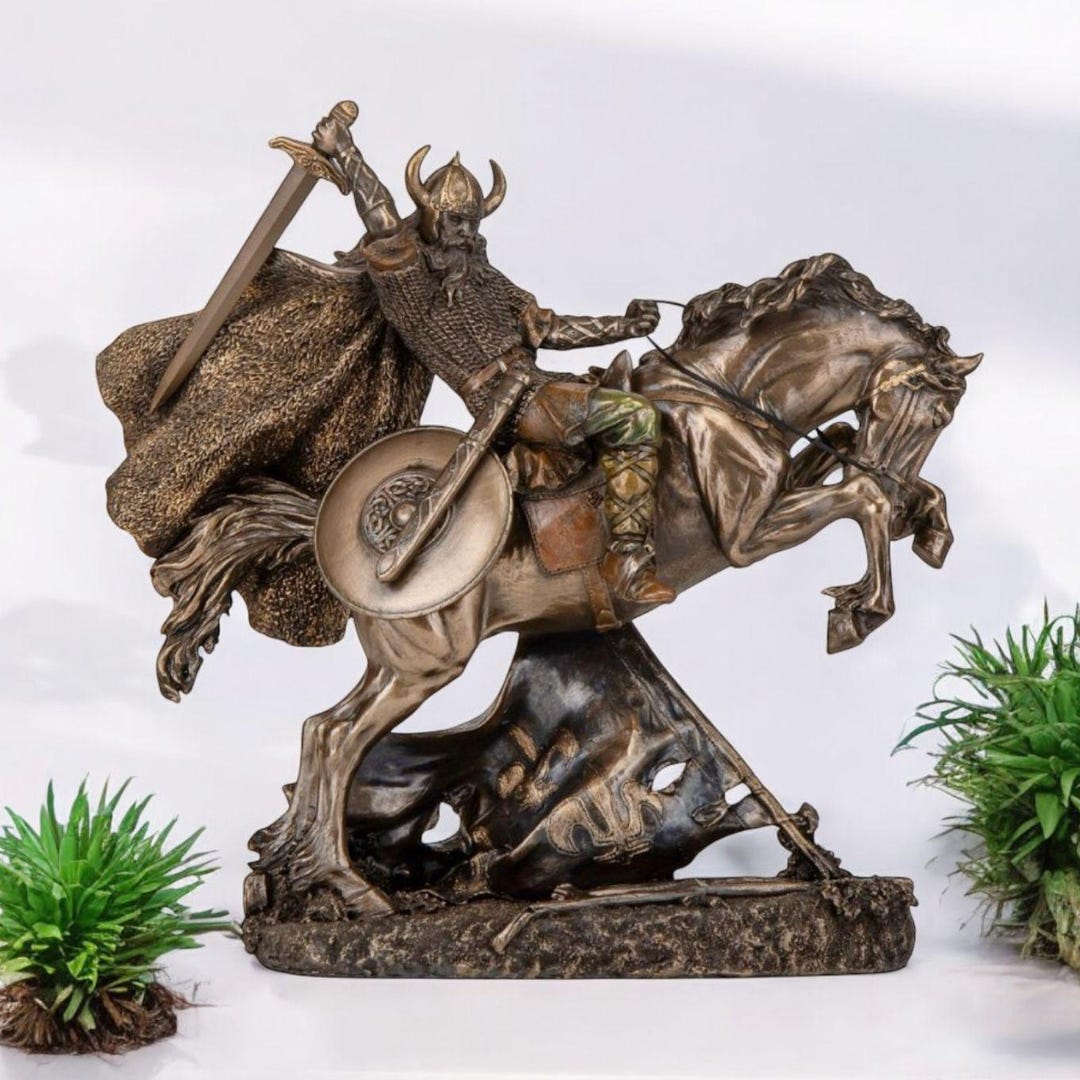 Bronze Plated Viking Horse Statue, Norse Decor - Etsy