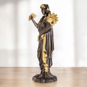 Demeter Statue, Bronze Plated Polystone Figurine, Goddess of Fertility ...