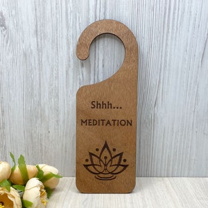 Wooden Meditation Door Hanger, Do Not Disturb Sign - Etsy
