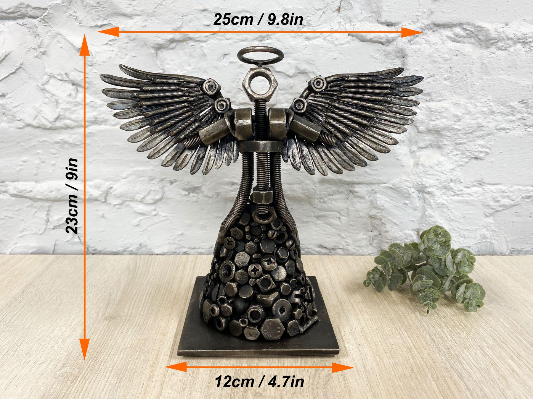 Metal Angel Sculpture – Guardian Angel Statue Made From Recycled ...