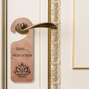 Wooden Meditation Door Hanger, Do Not Disturb Sign - Etsy