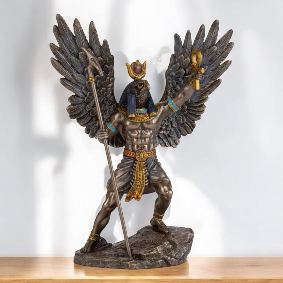 Egyptian Sun God Ra Statuette, God Ra Statue, God Ra of Stone, Vintage ...