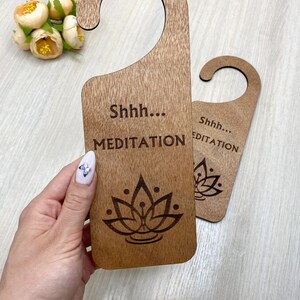 Wooden Meditation Door Hanger, Do Not Disturb Sign - Etsy