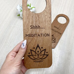 Wooden Meditation Door Hanger, Do Not Disturb Sign - Etsy