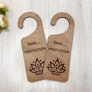 Wooden Meditation Door Hanger, Do Not Disturb Sign - Etsy