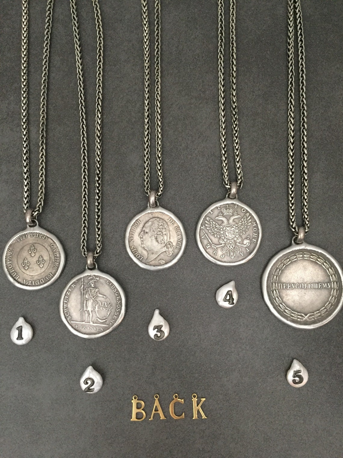 Old Coin Necklace European Silver Coin Jewelry Wheat Chain - Etsy