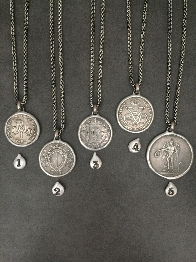 Old Coin Necklace European Silver Coin Jewelry Wheat Chain - Etsy