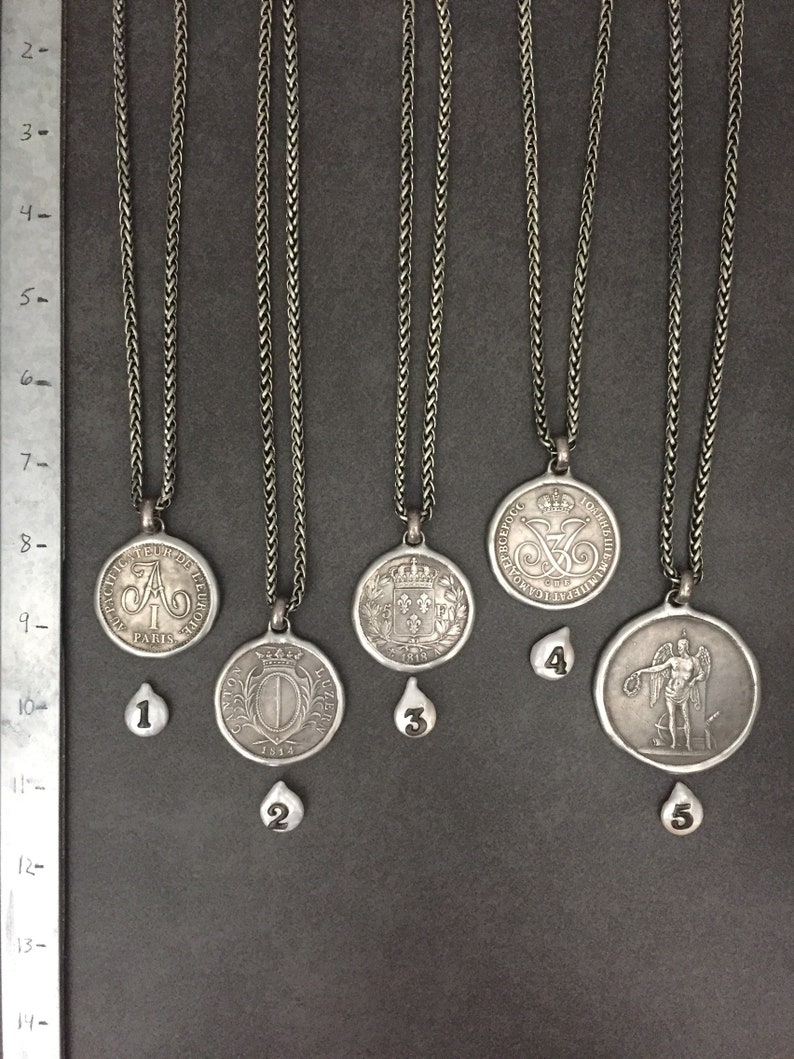 Old Coin Necklace European Silver Coin Jewelry Wheat Chain - Etsy