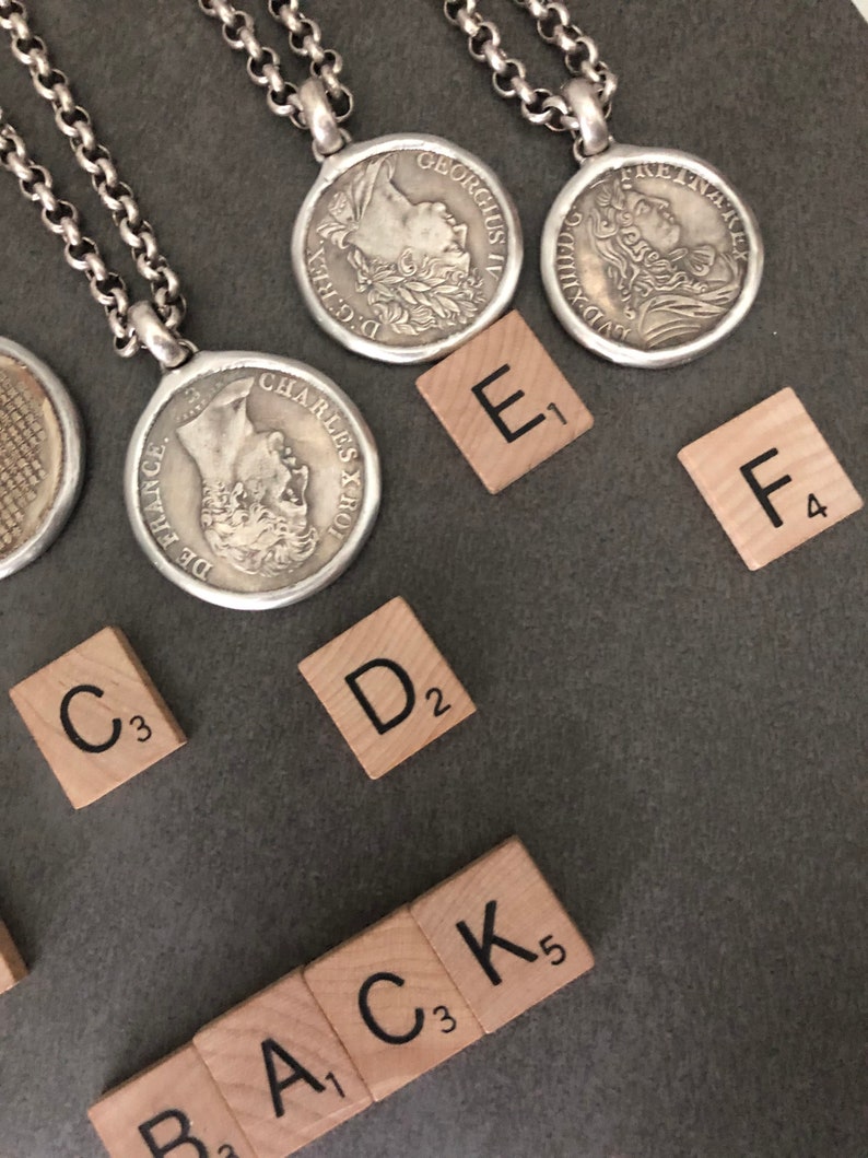 Old Coin Necklace Silver European Coin Pendant Jewelry Rolo - Etsy