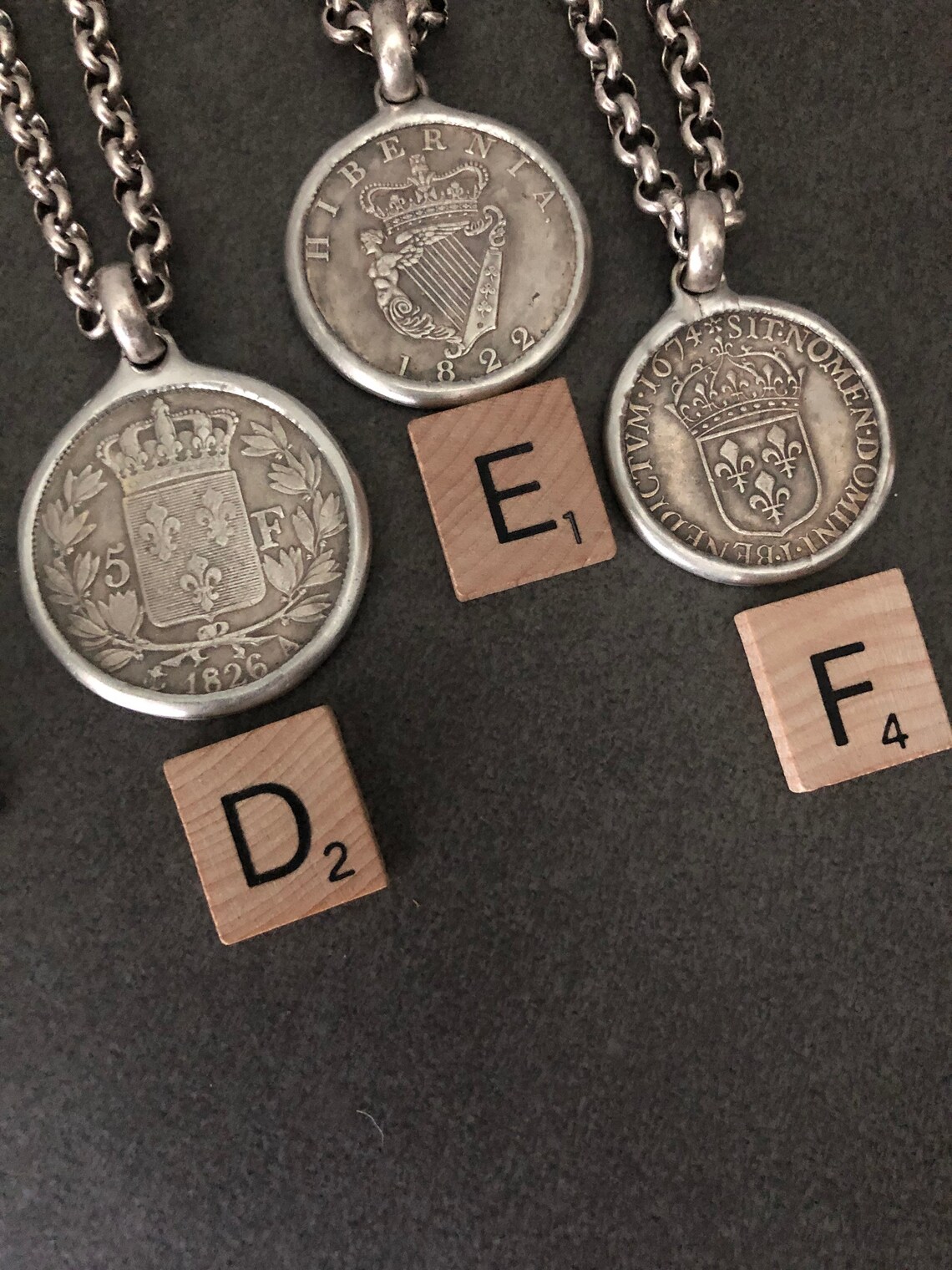 Old Coin Necklace Silver European Coin Pendant Jewelry Rolo | Etsy