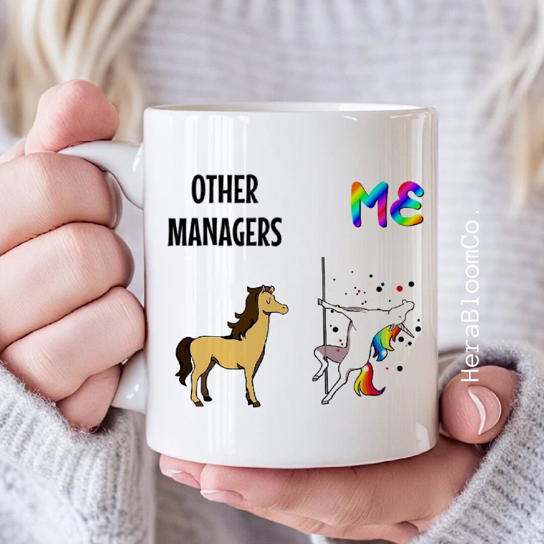 Manager Funny Unicorn Coffee Mug Office & Christmas Gift Boss Birthday ...