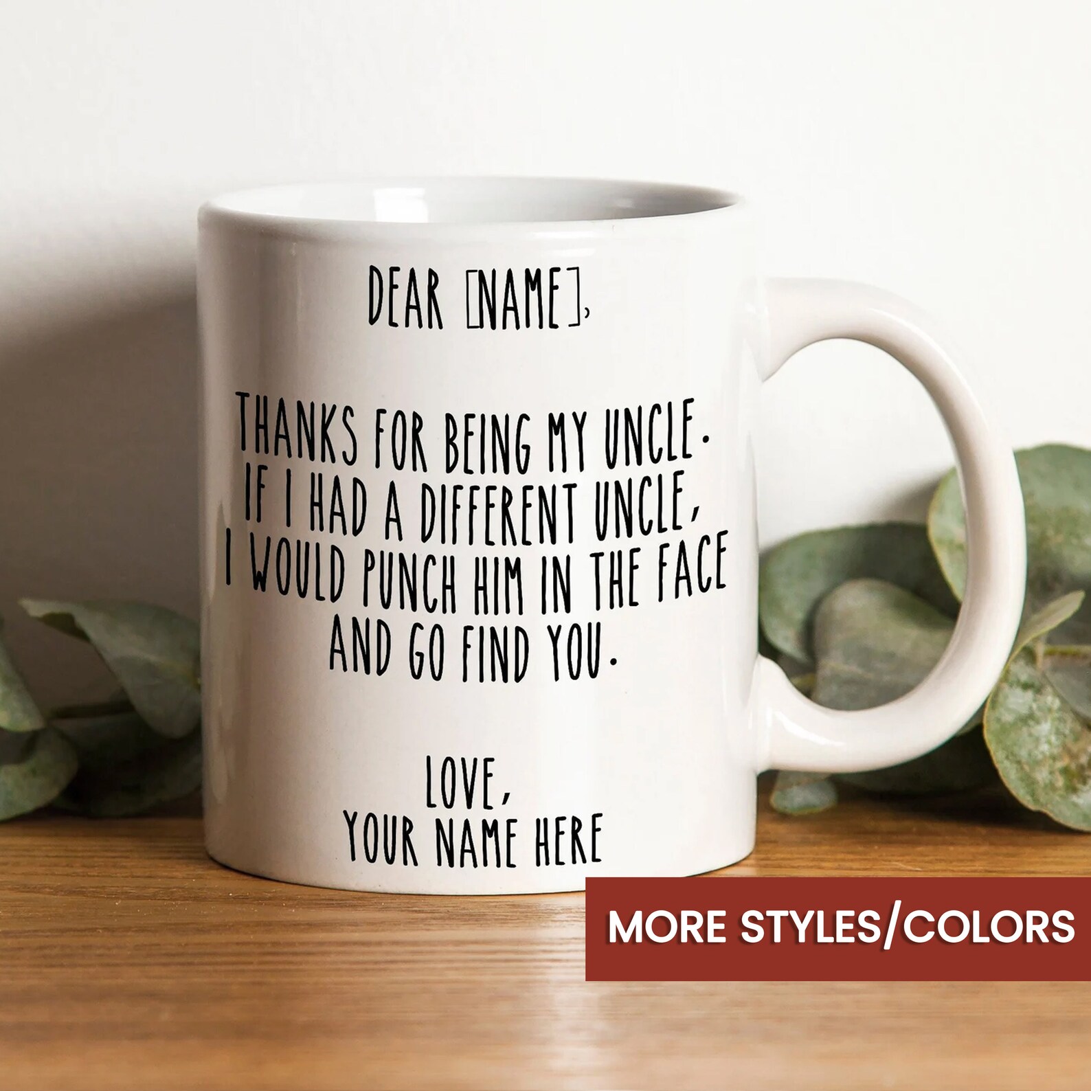 Dear Uncle Mug Thanks for Being My Uncle Funny Uncle Mug - Etsy