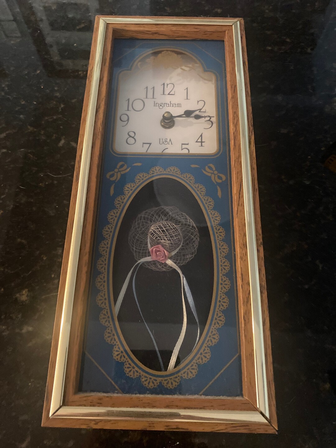 VTG Ingraham USA Wooden Wall Clock With Hat Inside Frame - Etsy