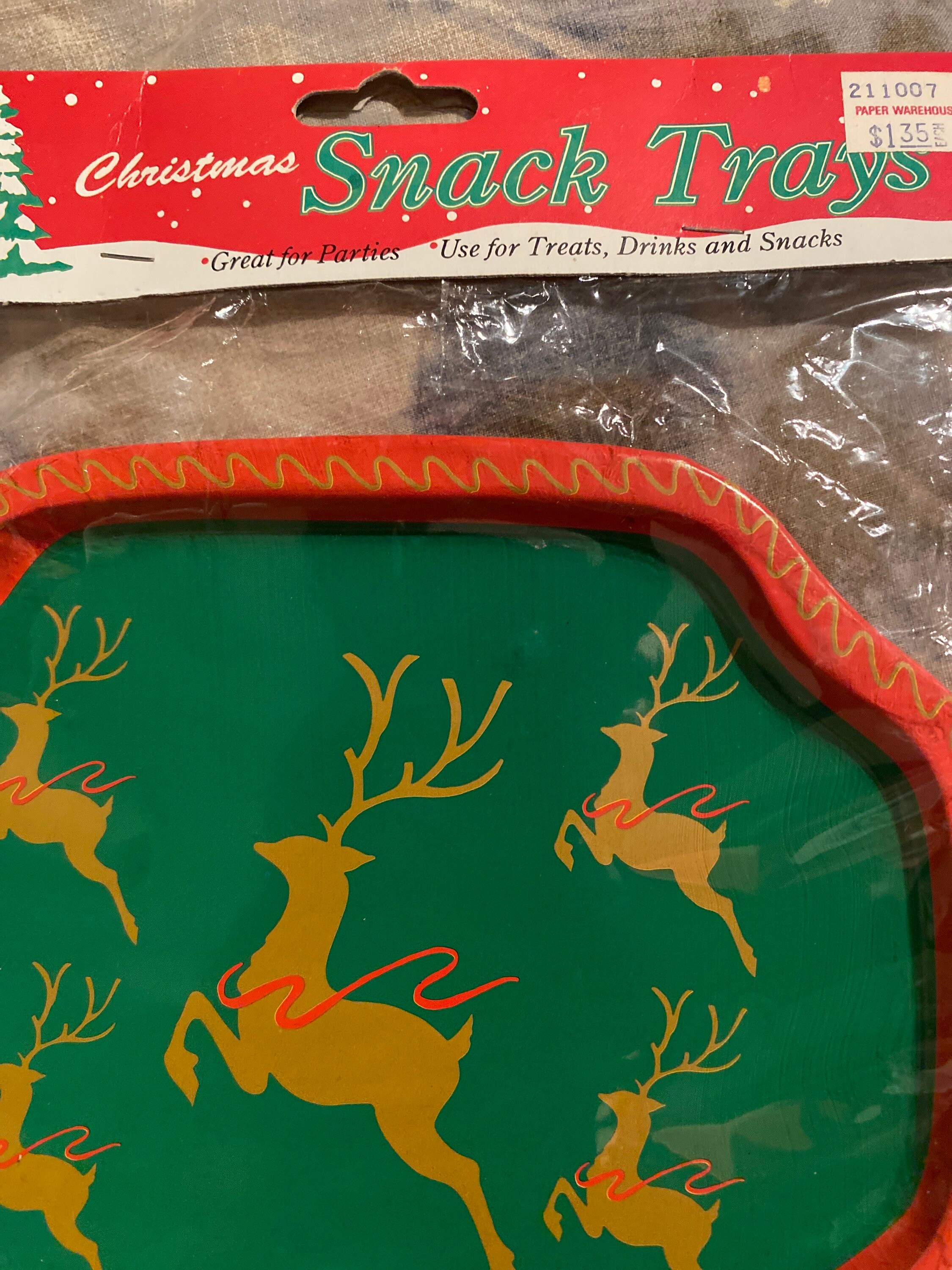 New 2 Small Individual Metal Snack Trays Christmas Design - Etsy UK