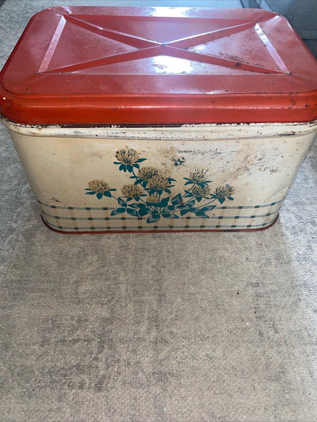 Vintage Mid Century Colorware NC Tin Breadbox W Floral Motif - Etsy