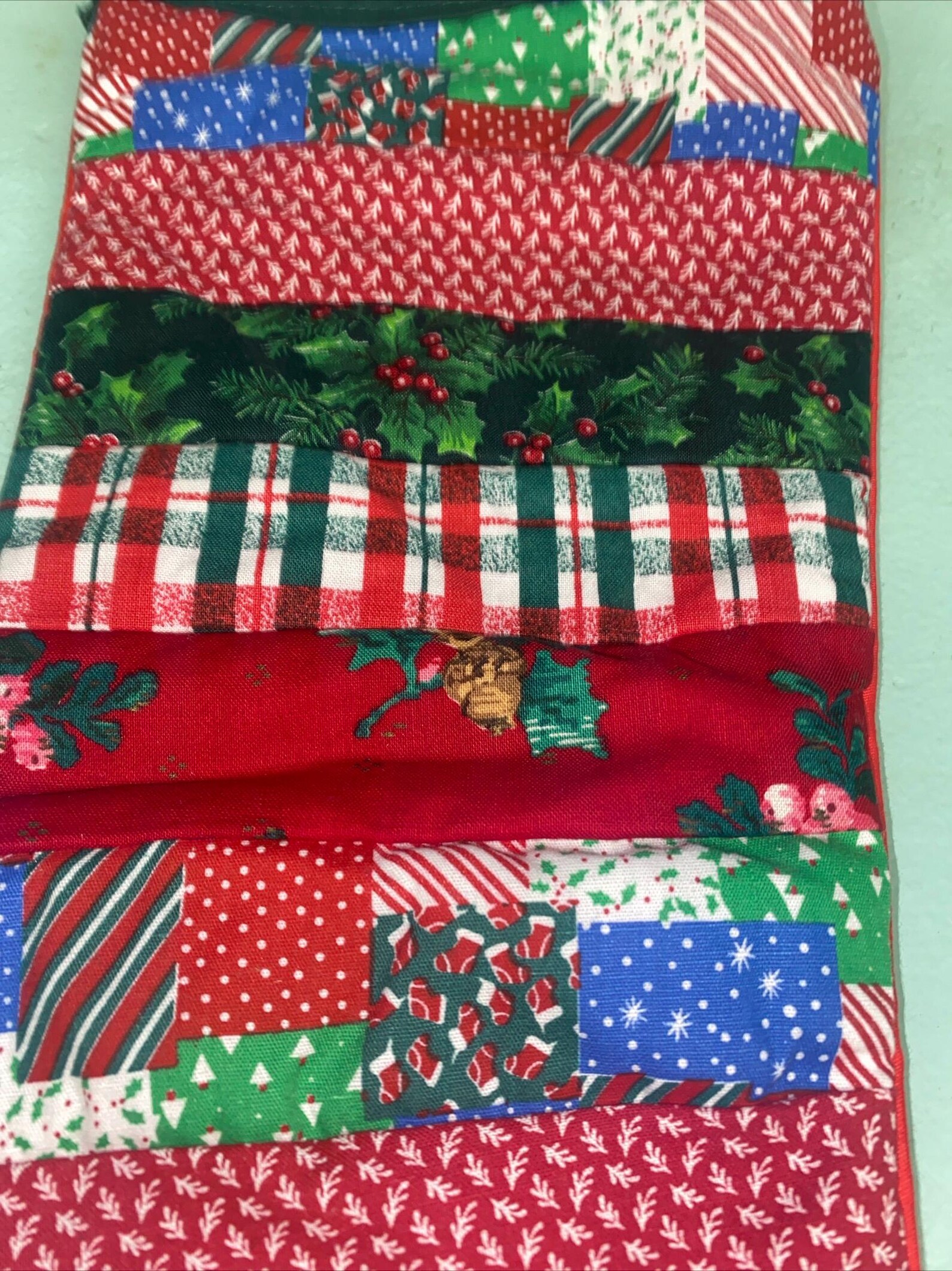 Vintage Handmade Christmas Stocking Holiday Fabric 17 Inches Length - Etsy