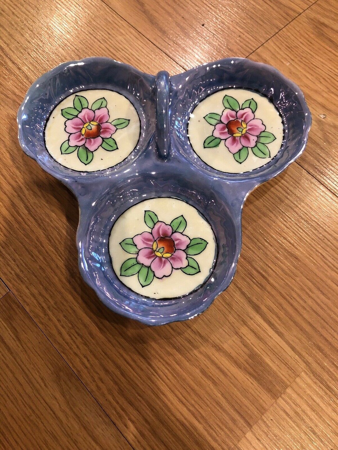 Old Flower Mark Hand-painted Made in Japan China Tidbit Server W ...