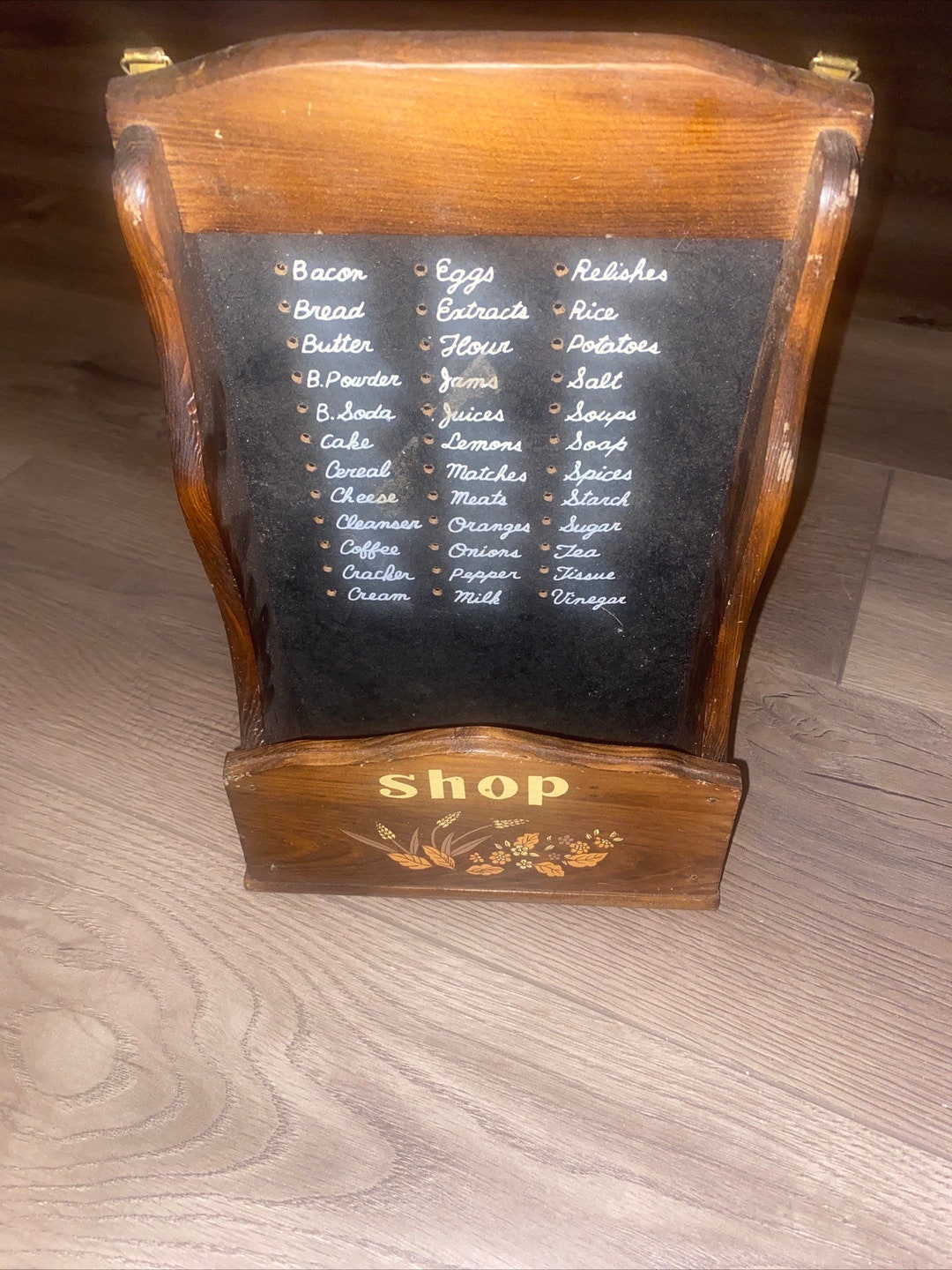 Vintage 1960s Wooden Kitchen Memo Board Grocery List - Etsy