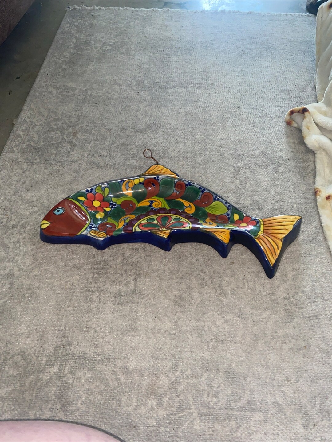 Vintage Talavera Fish Shaped Plate Colorful Large 18 X 6-3/4" Ceramic ...