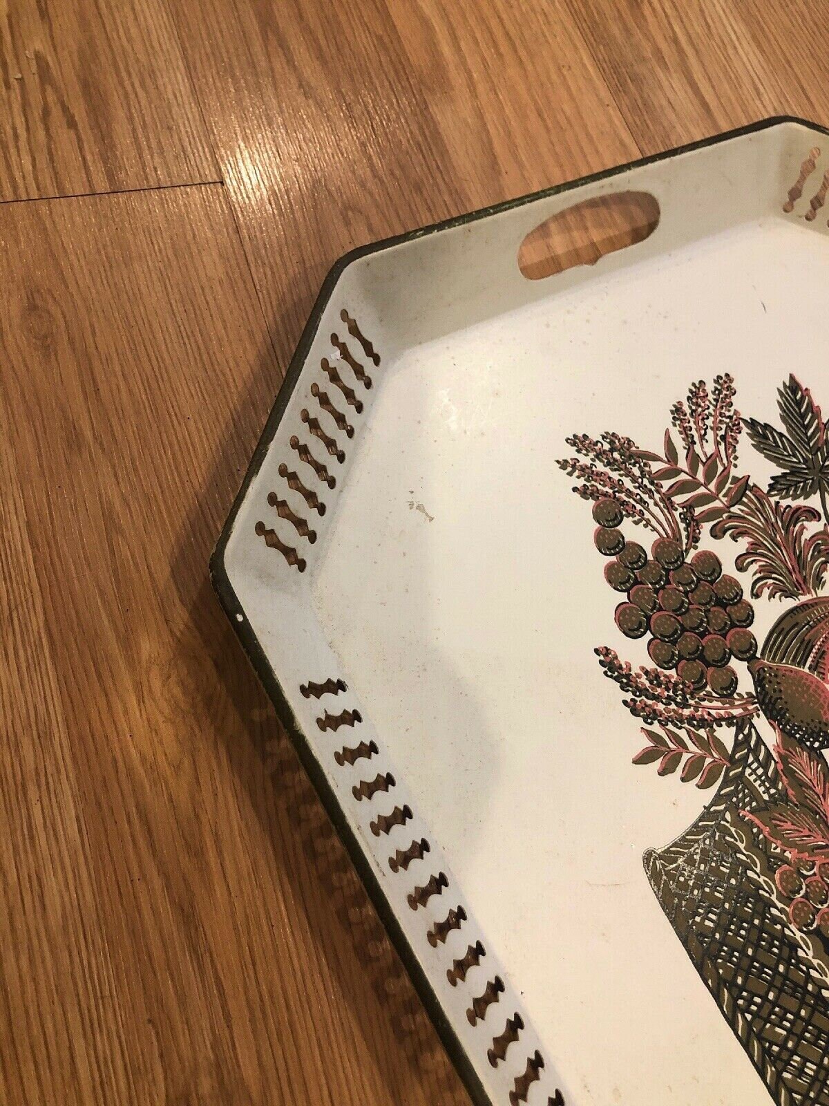 Mid Century Retro Fruit Bask Metal Serving Large Tray Maxey | Etsy