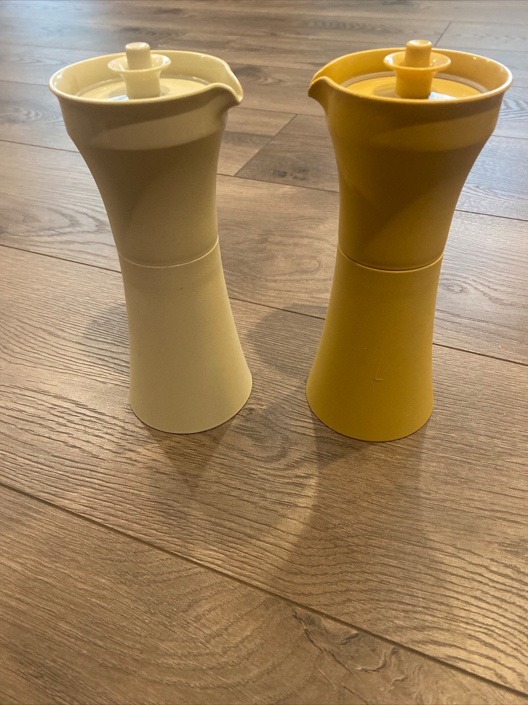 Vintage Tupperware Oil Vinegar Dressing Cruet 1246-11 1246-12 Gold ...