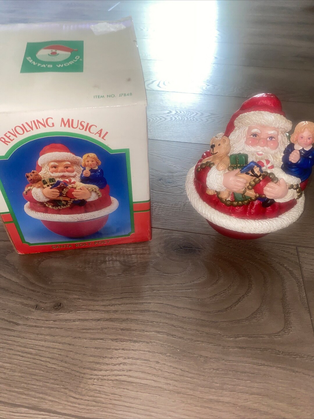 Vintage Kurt S Adler Inc Santa’s World Rolypoly Revolving Musical Santa ...