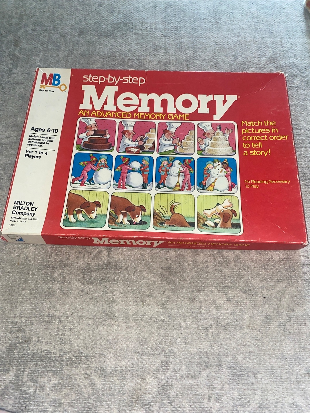 1983 Vintage Step by Step Memory Game by Milton Bradley - Complete - Etsy