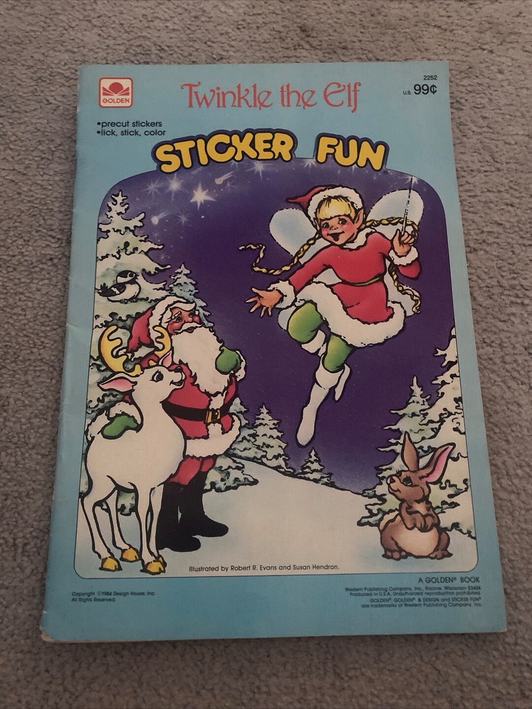 Vintage Twinkle the Elf Sticker Fun New Activity Book Golden Christmas ...