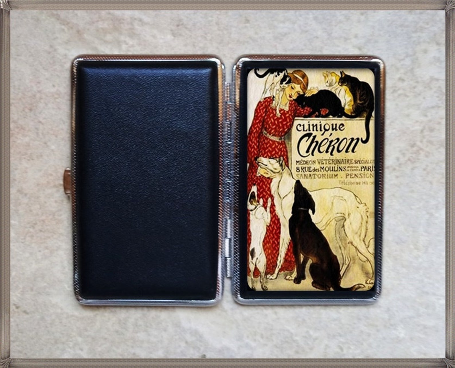 Clinique Cheron poster 1905 Slim cigarette case for | Etsy