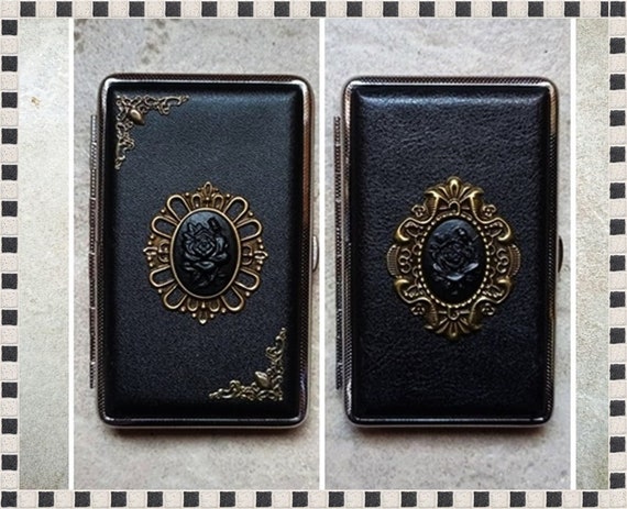 Black Rose Victorian Gothic Slim Cigarette Case for - Etsy