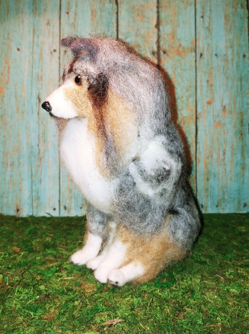 Blue Merle Sheltie Needle Felted/ Life Like /wool Felted/ Animals/ Dog ...