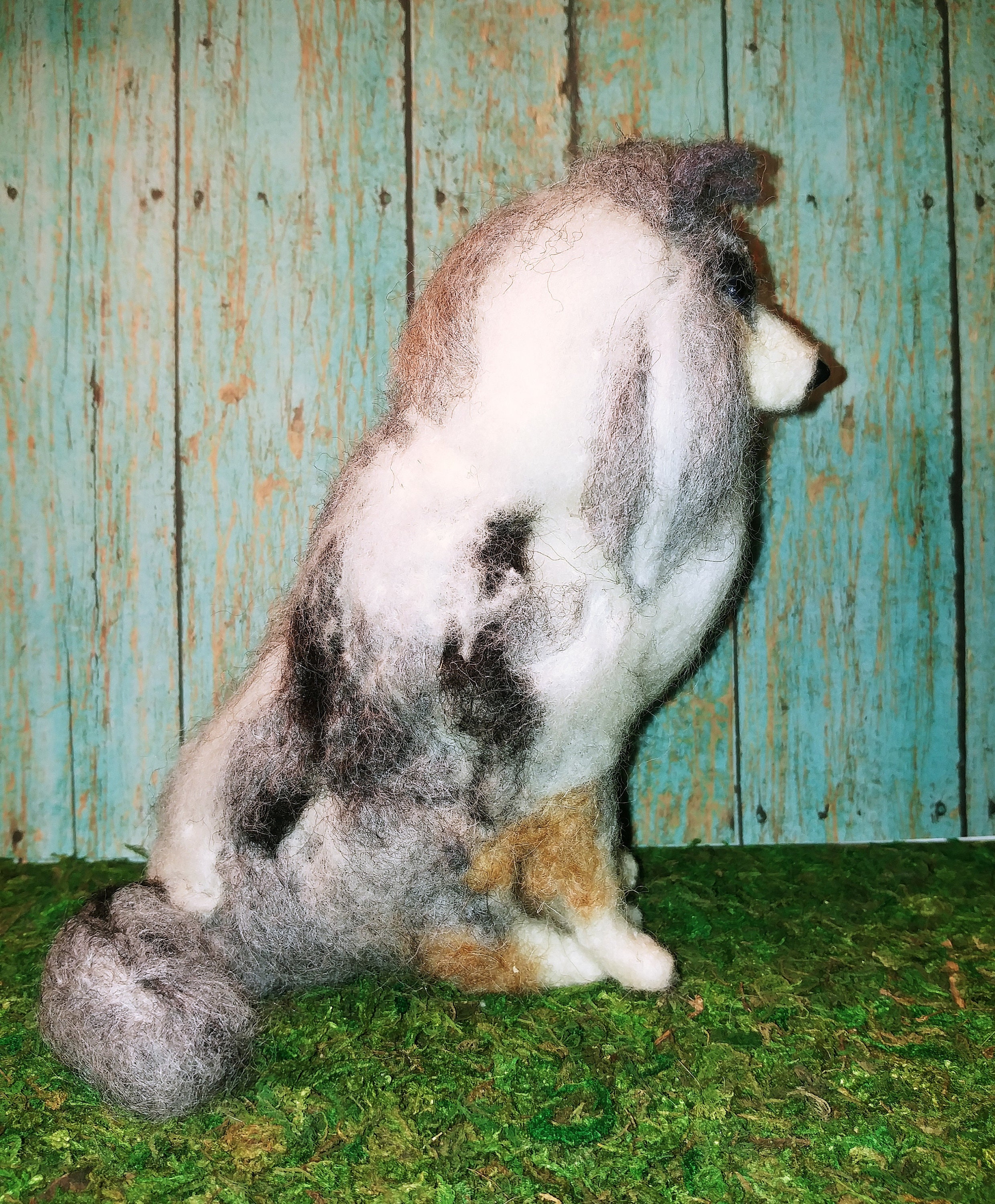 Blue Merle Sheltie Needle Felted/ Life Like /wool Felted/ Animals/ Dog ...