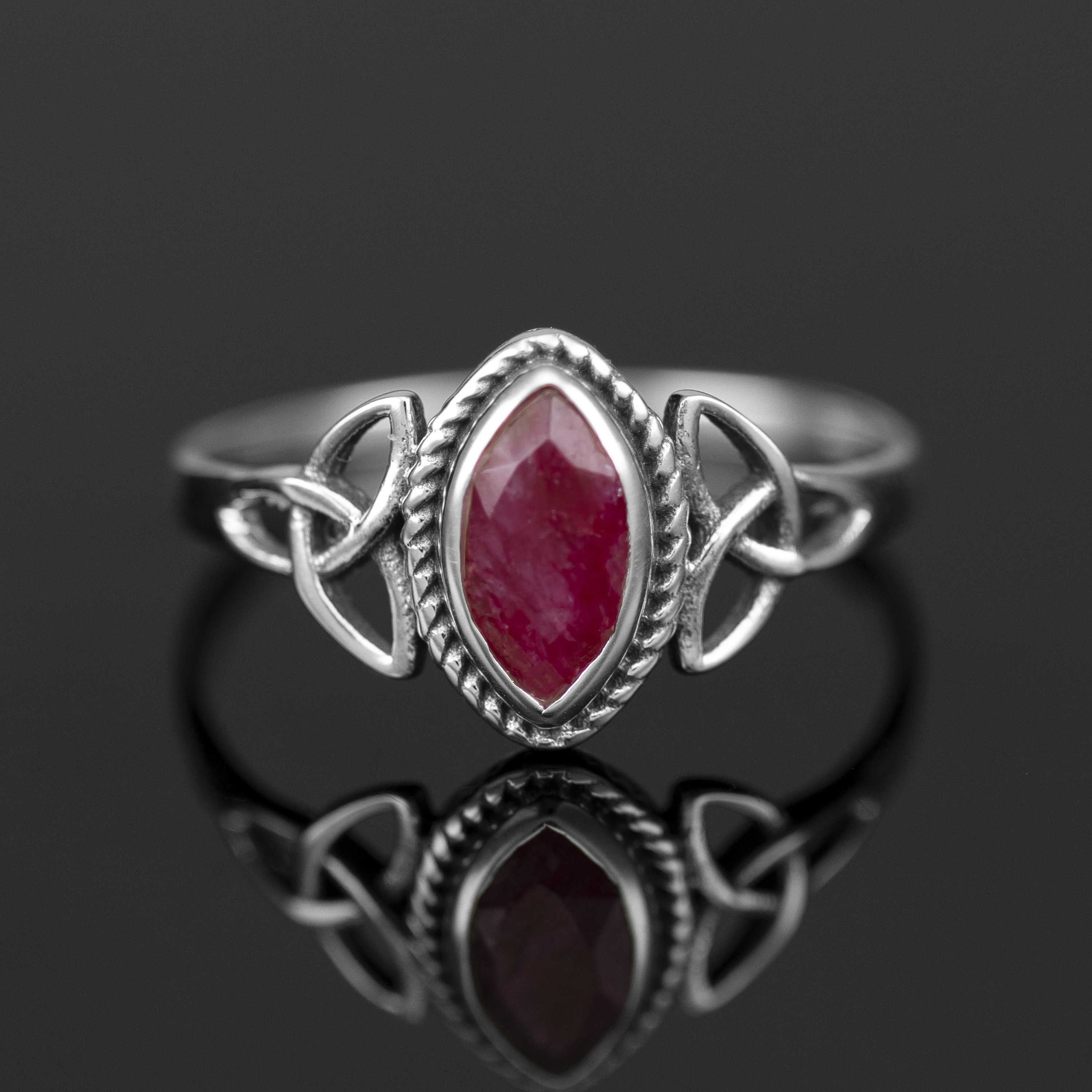 Marquise Red Ruby 925 Sterling Silver Gemstone Ladies Ring - Etsy UK