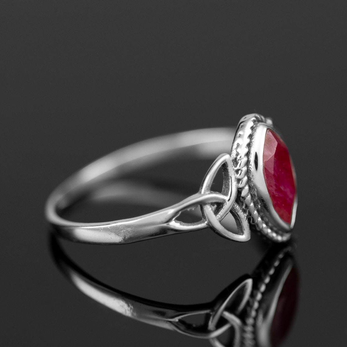 Marquise Red Ruby 925 Sterling Silver Gemstone Ladies Ring - Etsy UK