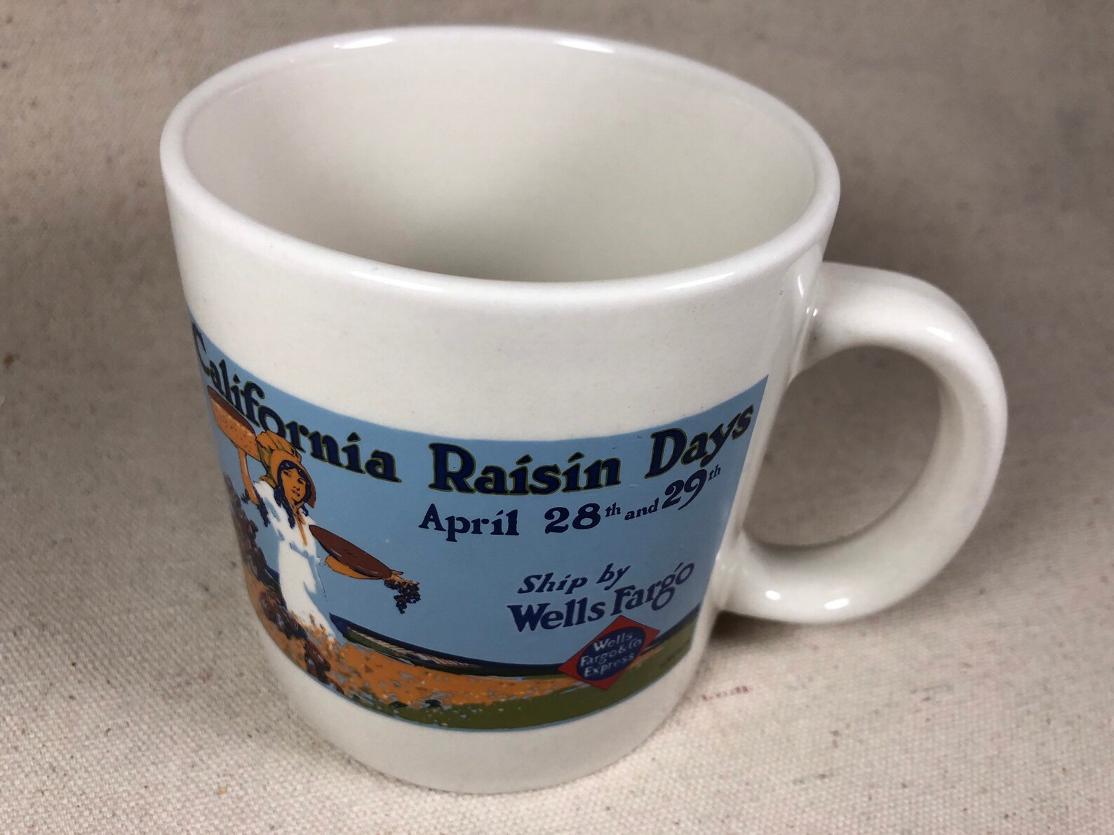 Vintage Wells Fargo Coffee Mug California Raisin Days Vintage ...