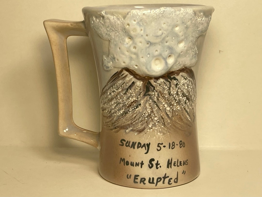 Vintage Mount St. Helens Handmade Studio Pottery Mug | 3D Volcano ...