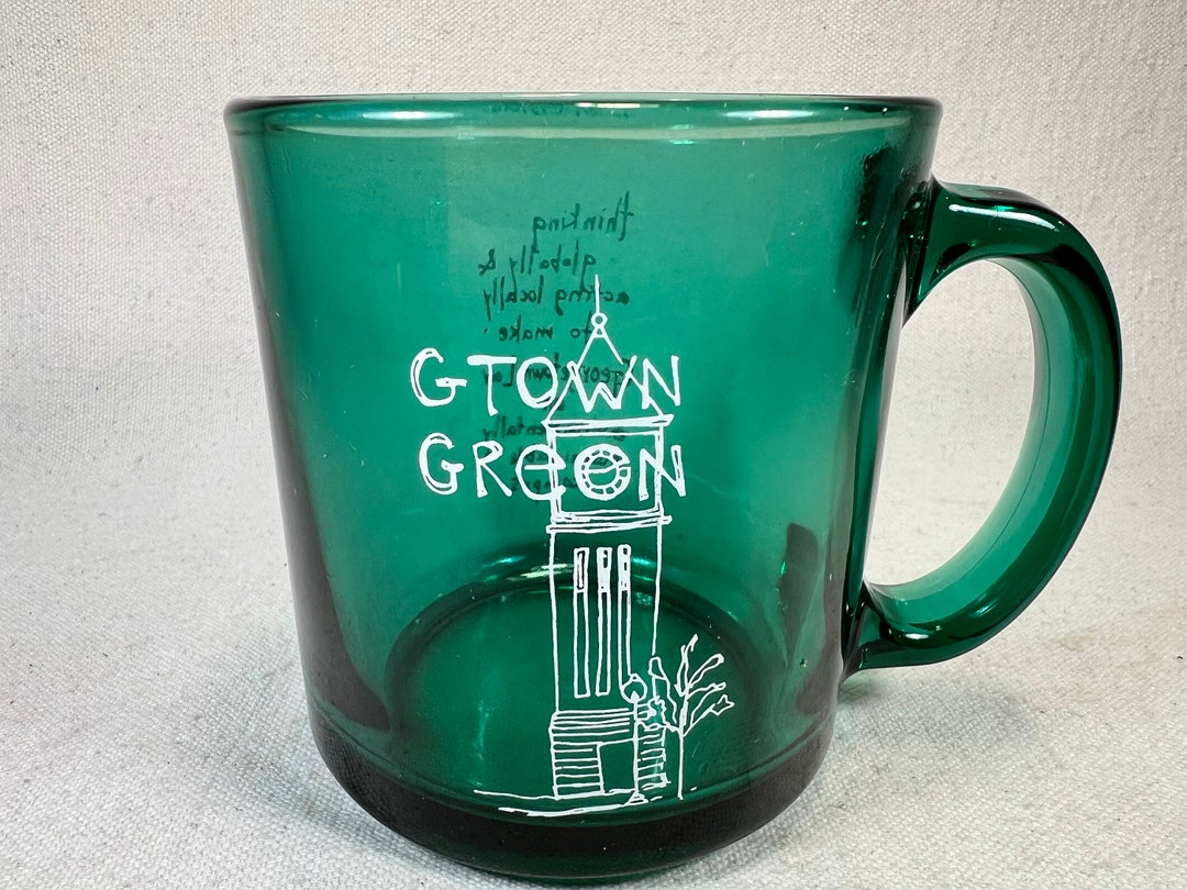 G-town Green Glass Coffee Mug Georgetown University Law School - Etsy