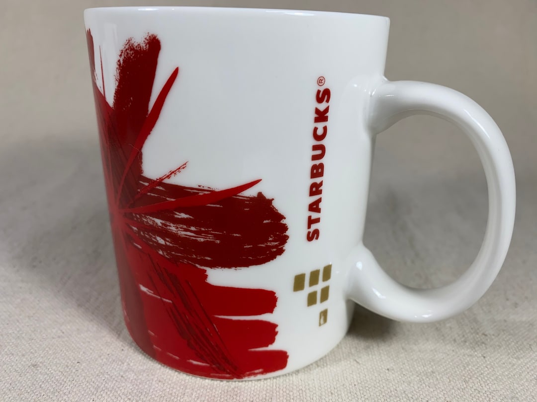 Starbucks Holiday Coffee Mug Red Ribbon on White Abstract Christmas - Etsy