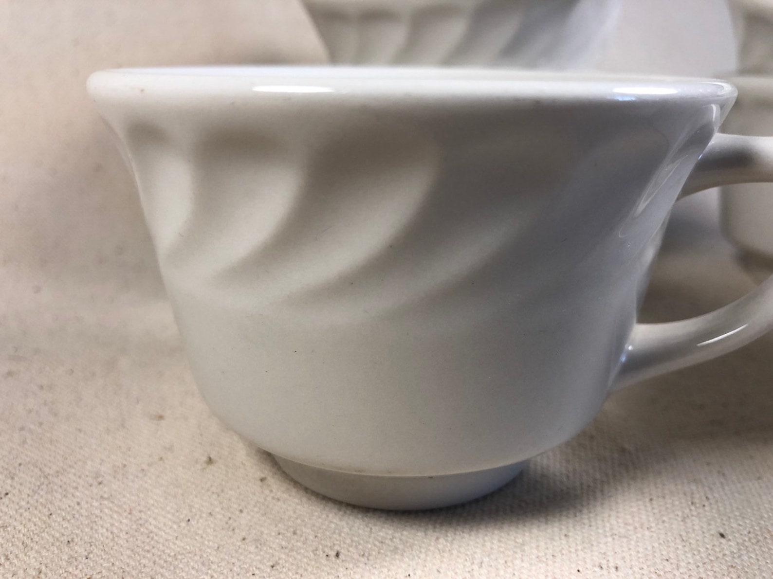 Vintage White Embossed Restaurant Cups Mugs Jackson Custom | Etsy