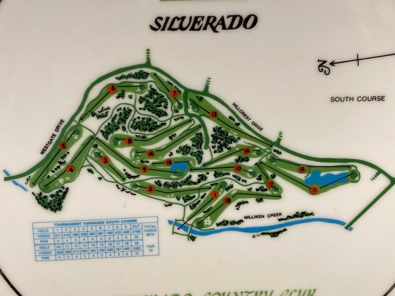Vintage Silverado Country Club Collectible Plate South Course Golf ...
