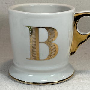 Anthropologie Letter “B” Gold Monogram Initial Ceramic Coffee Tea Mug ...