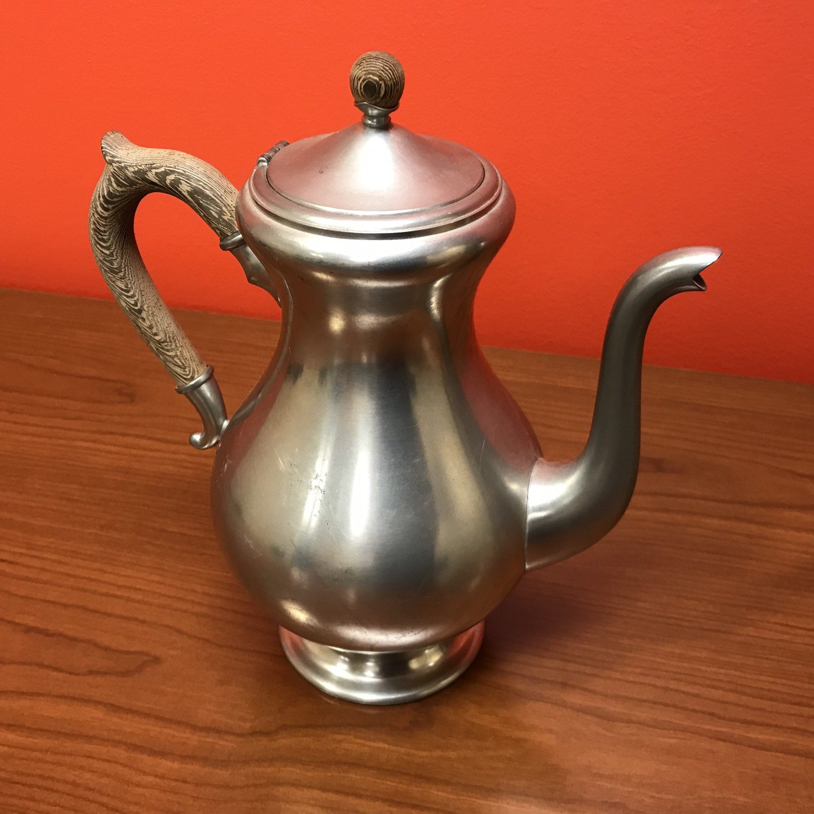 Vintage Royal Holland Lidded Pewter Pitcher With Beautiful Unique Wood ...