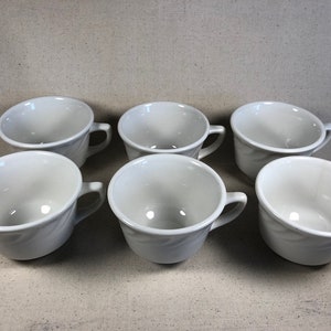 Vintage White Embossed Restaurant Cups Mugs Jackson Custom China Falls ...