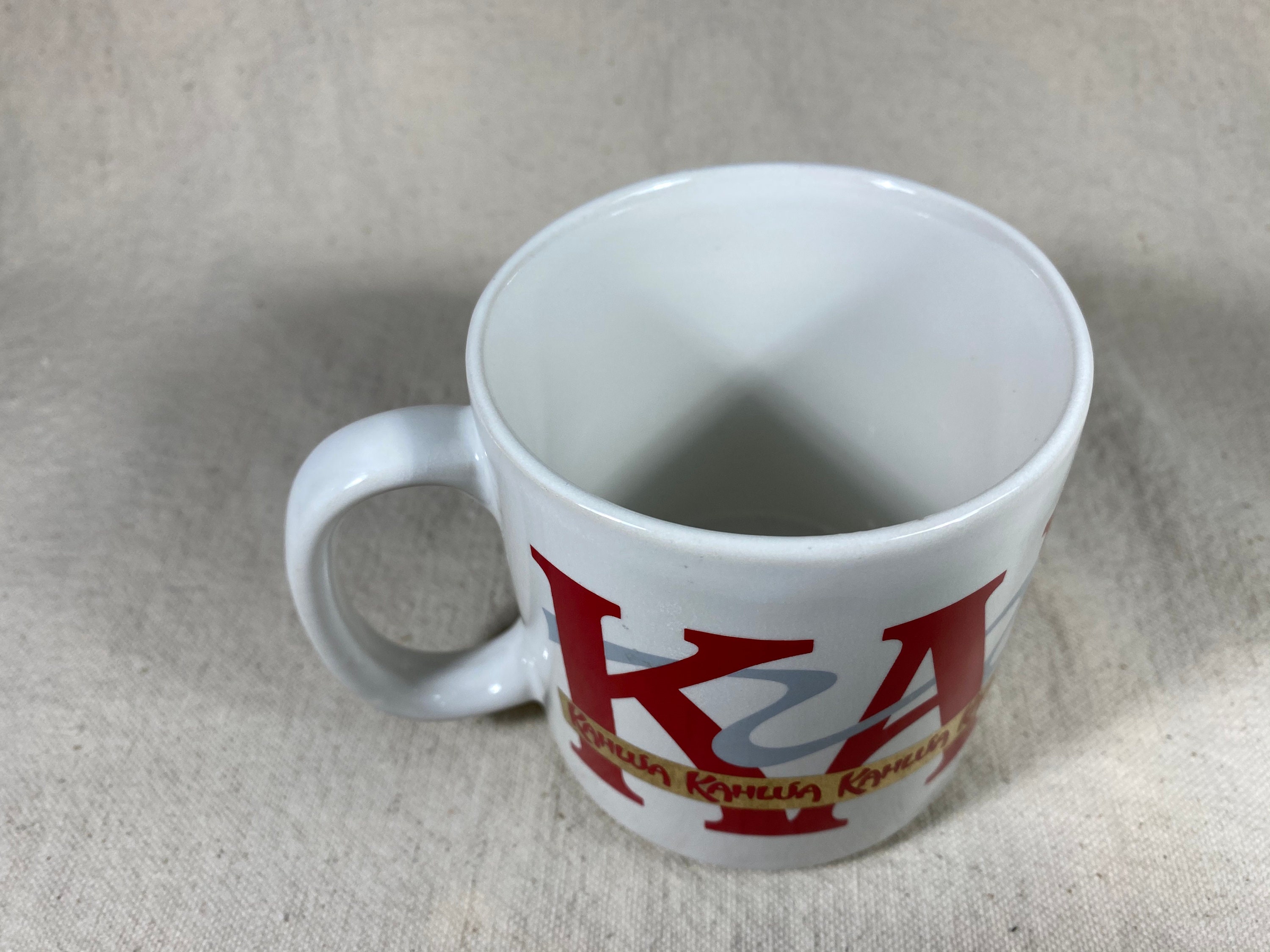 Kahlua Liqueur Logo Coffee Mug Red Lettering Gold Band | Mexico Rum ...