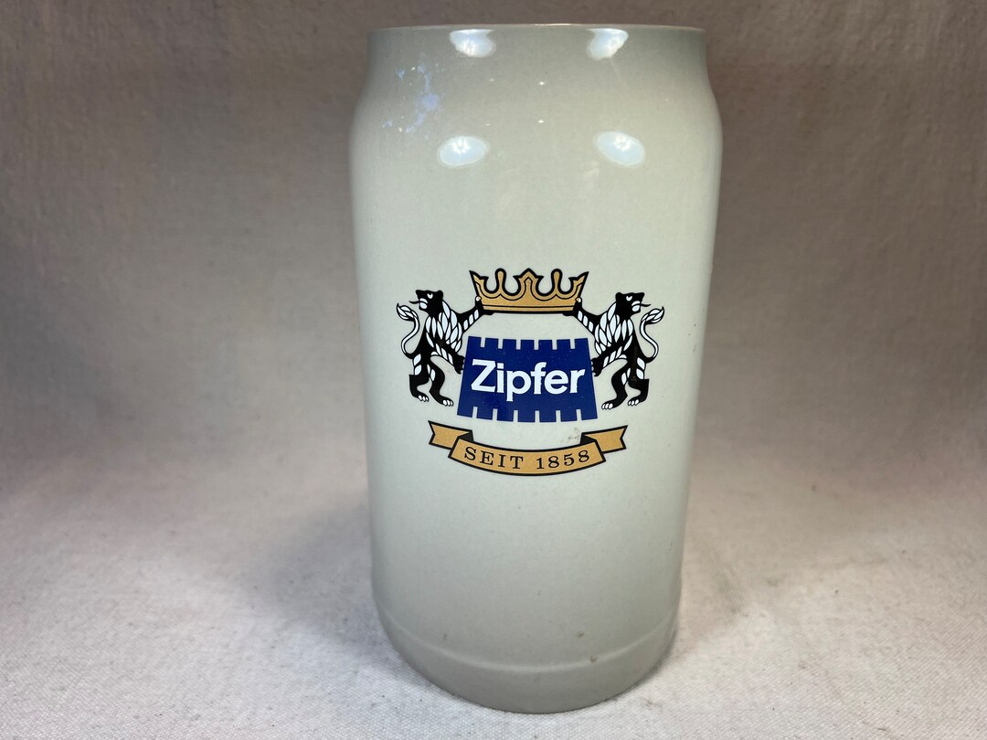 Vintage Zipfer Austria Beer Stein Seit 1858 | Heavy Hand-made Sohm Salt ...