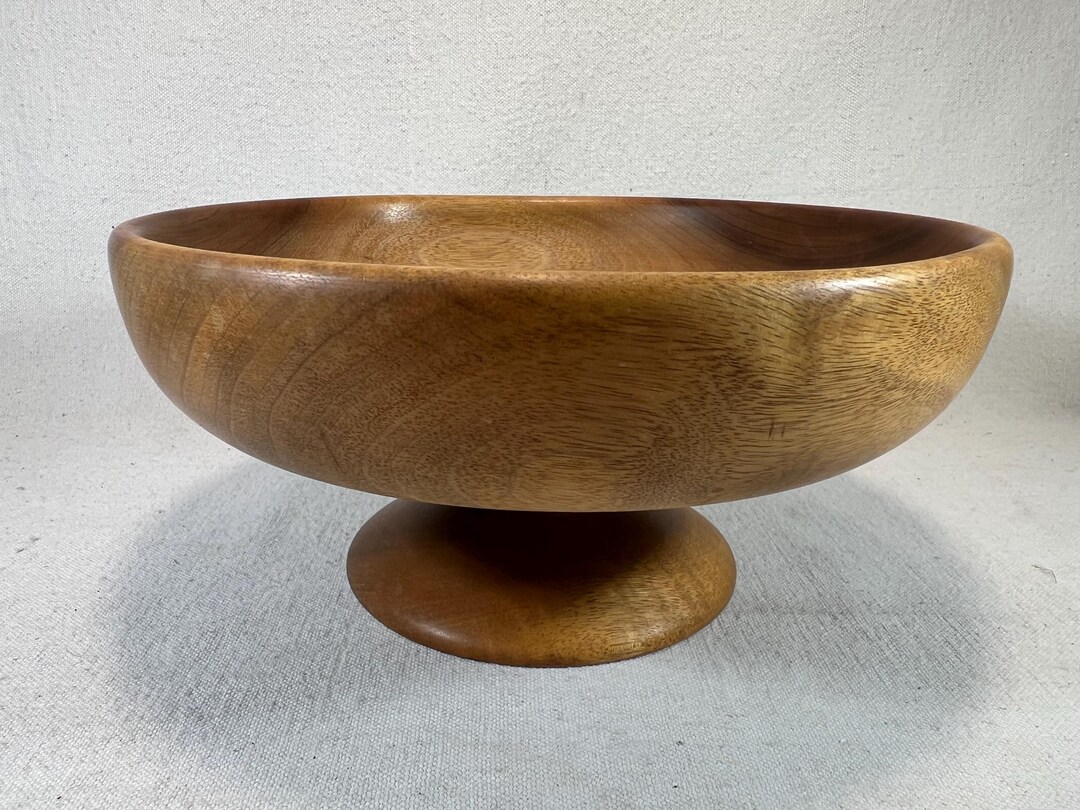 Vintage Handcrafted Oregon Myrtlewood Pedestal Bowl 8.5” Diameter | Mid ...