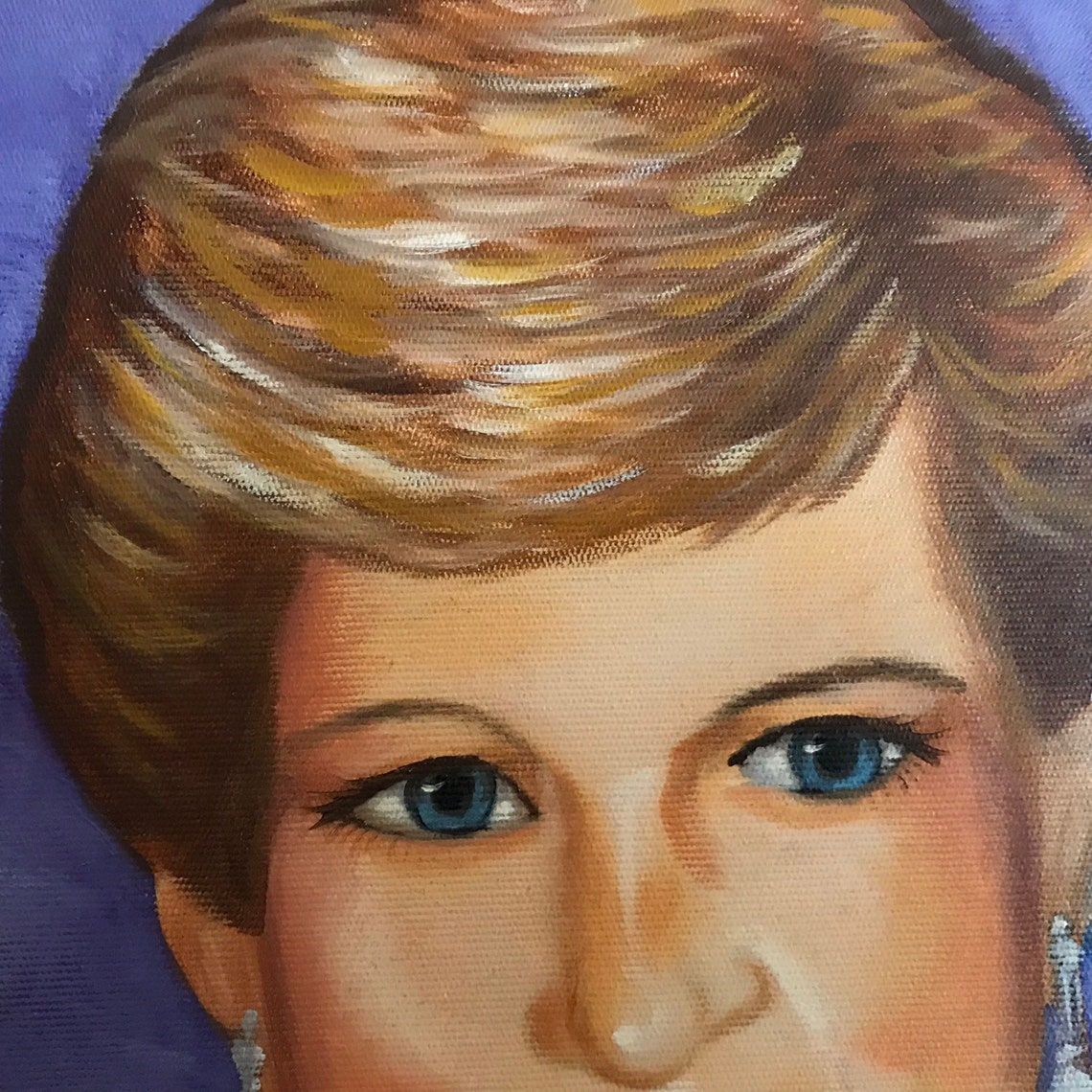 Princess Diana Original Painting Portrait Oil on Canvas Naive Art ...