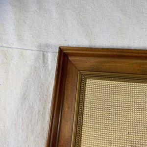 Vintage Needlepoint Cross Stitch Wood Frame Victorian Woman With Flower ...