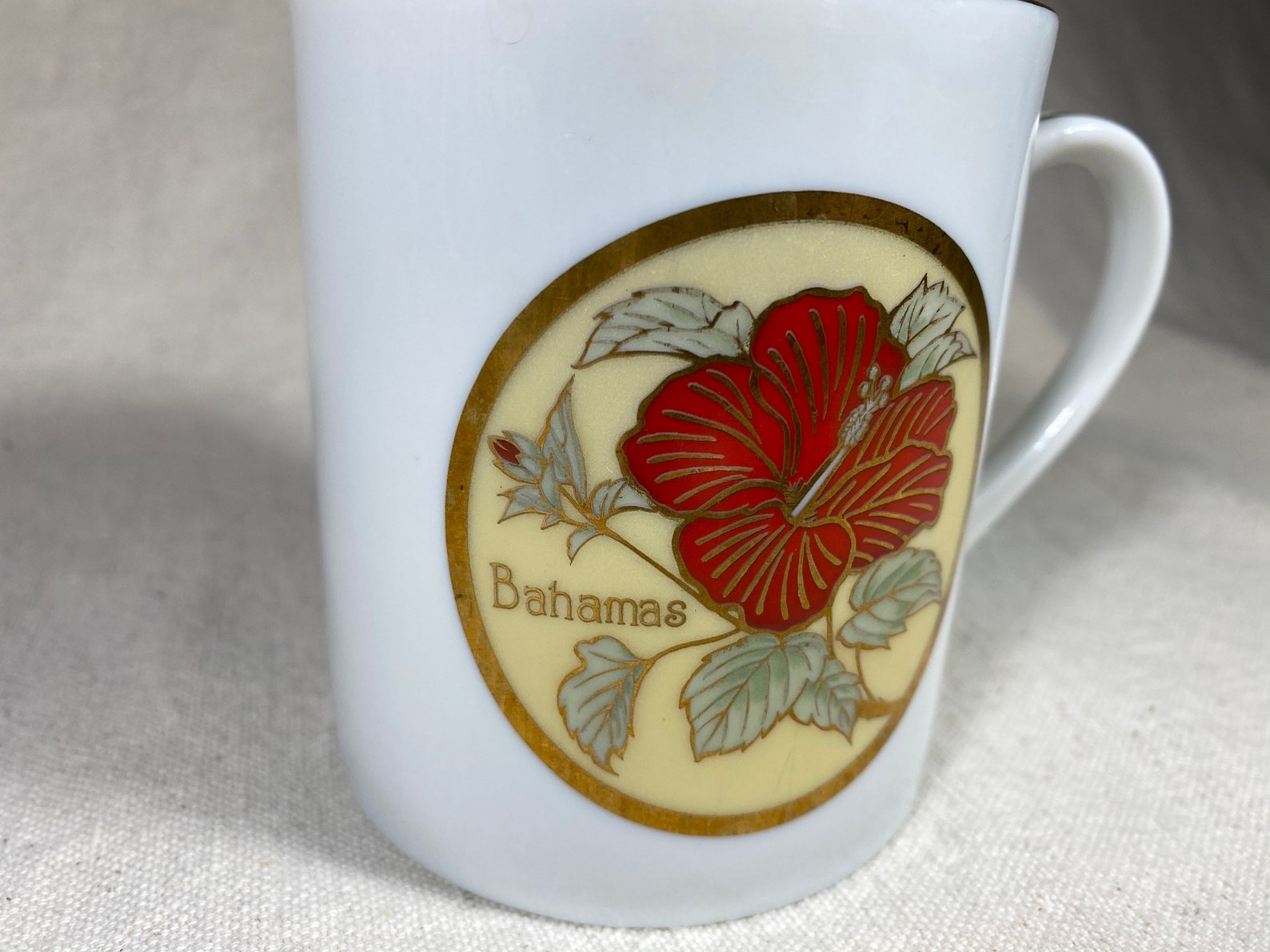 Vintage Bahamas Mica Chokin Hibiscus Coffee Mug 24K Gold - Etsy